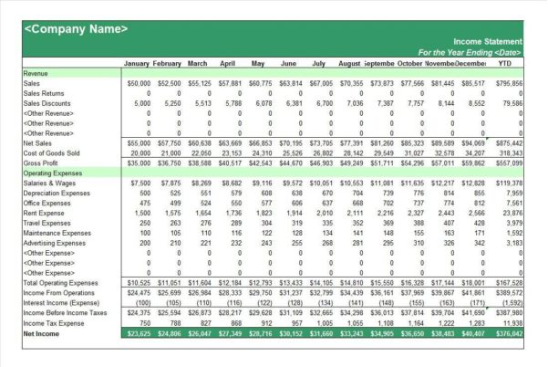 P l Spreadsheet Template Spreadsheet Templates For Busines Pl Template Excel Microsoft Excel 