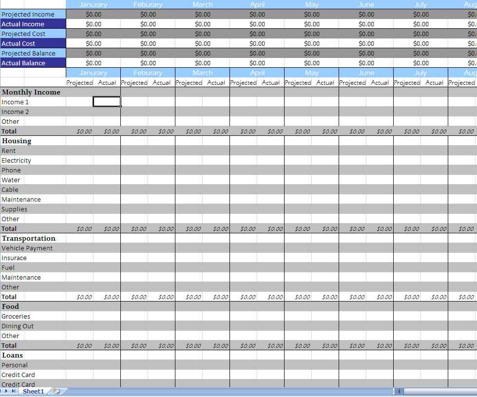 Monthly Expenses Spreadsheet Template Monthly Spreadsheet Spreadsheet 