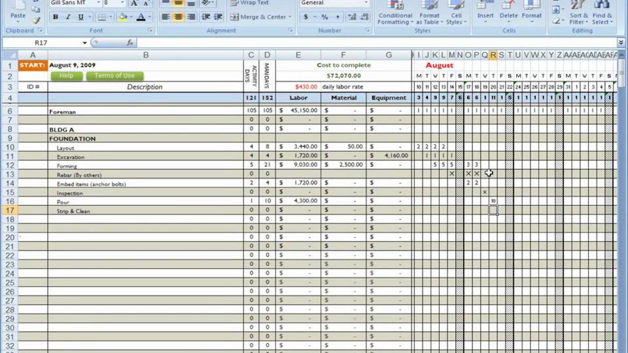Project Cost Template Cost Breakdown Template Spreadsheet Templates For 