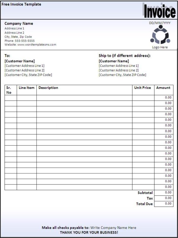 Excel Invoice Template For Mac Greenwayspectrum