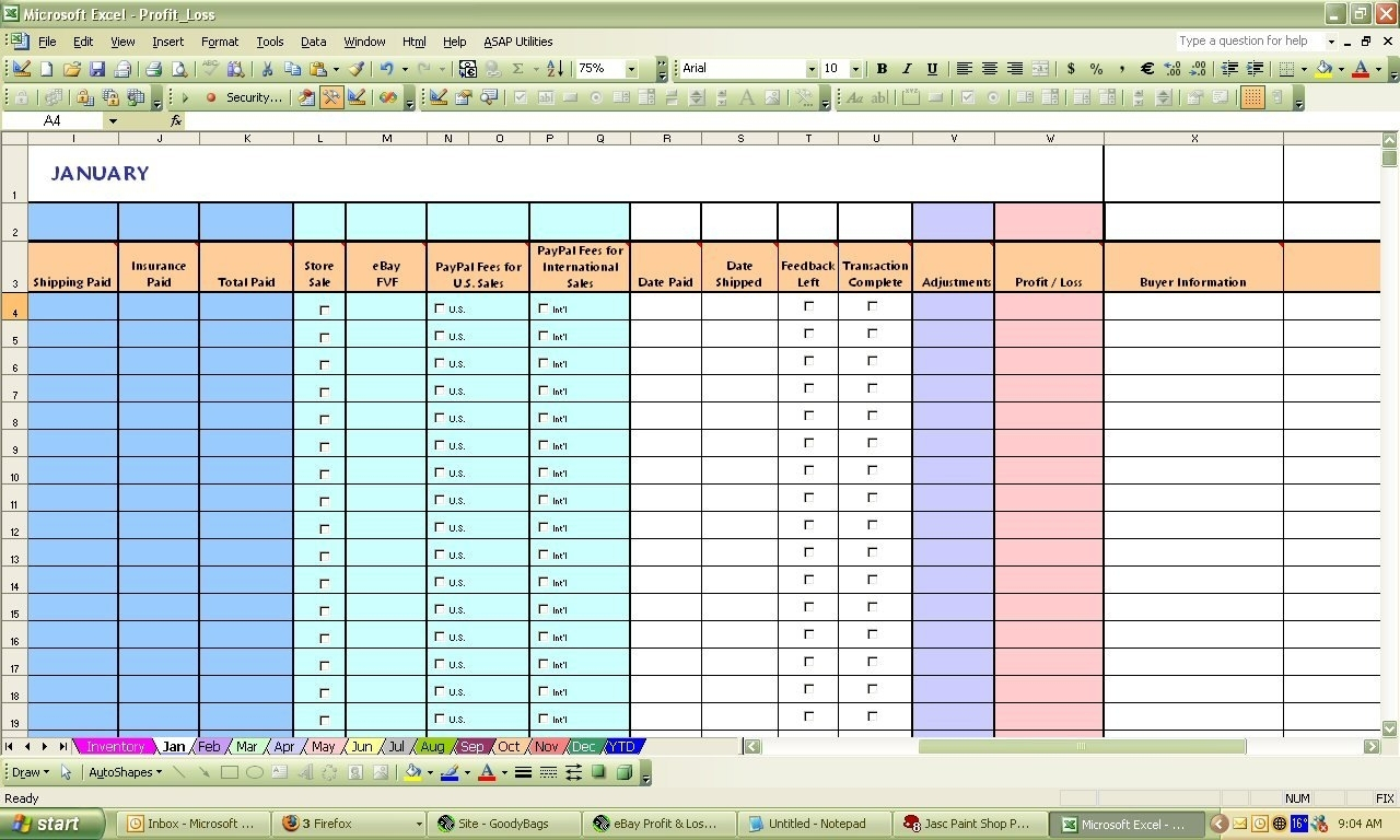 Ebay Bookkeeping Spreadsheet Free Bookkeeping Spreadshee Ebay 