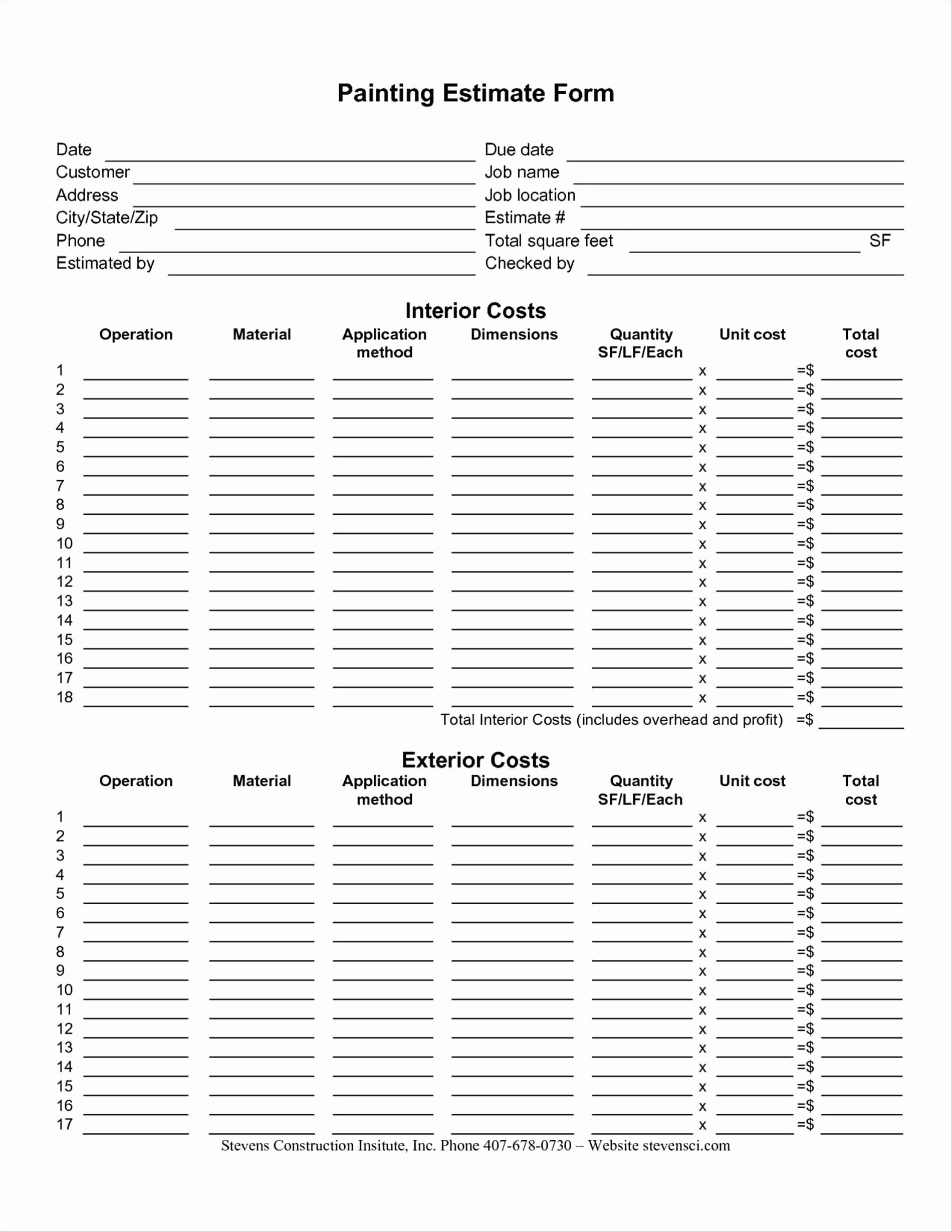Construction Cost Templates Free Download Example Of Spreadshee