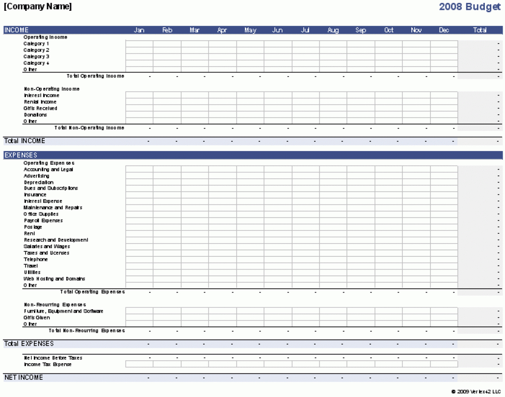 12 Month Business Budget Template Excel Business Spreadshee 12 Month 
