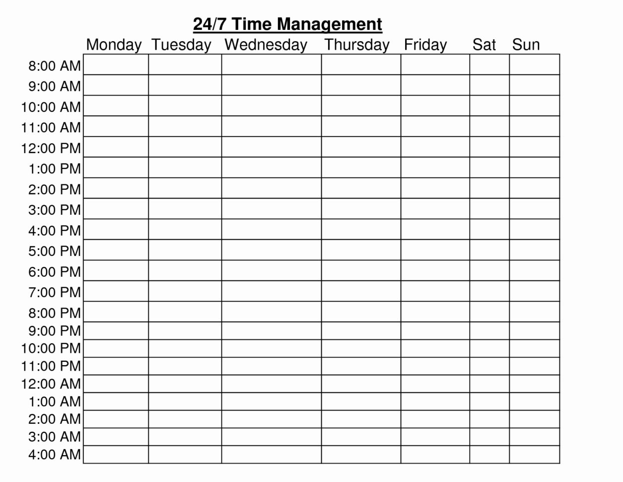 Time Management Sheet Template Timeline Spreadshee Daily Time 