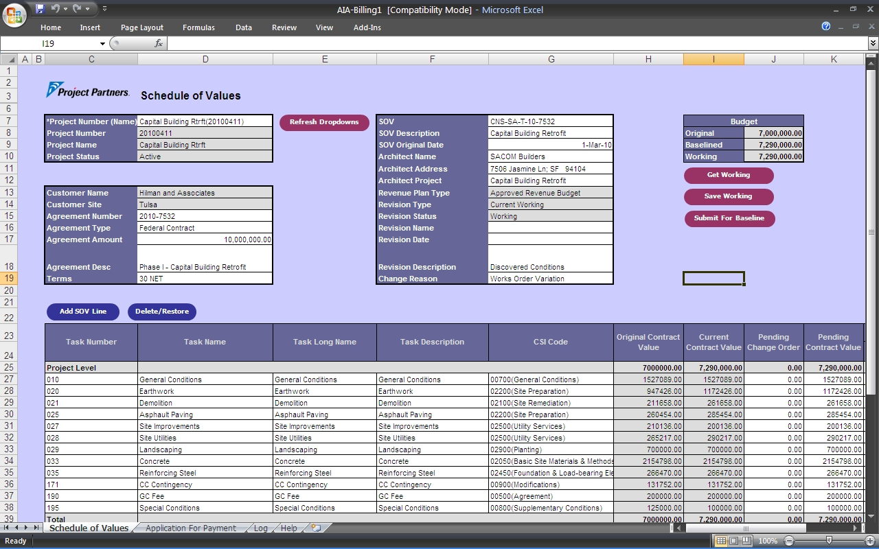 Aia Schedule Of Values Spreadsheet Google Spreadshee Aia Schedule Of 
