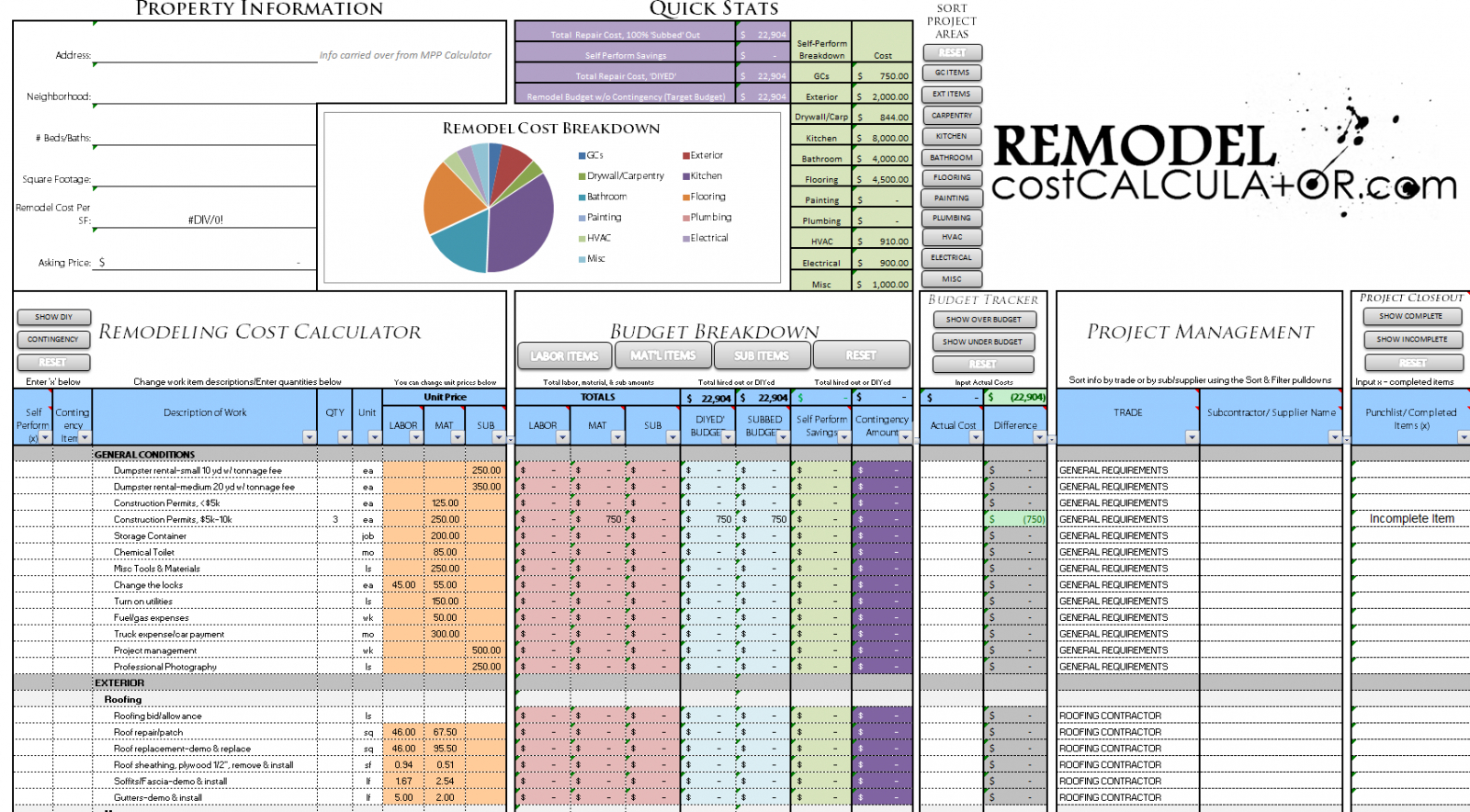 Bathroom Remodel Budget Spreadsheet Spreadsheet Downloa Bathroom Remodel Budget Spreadsheet 