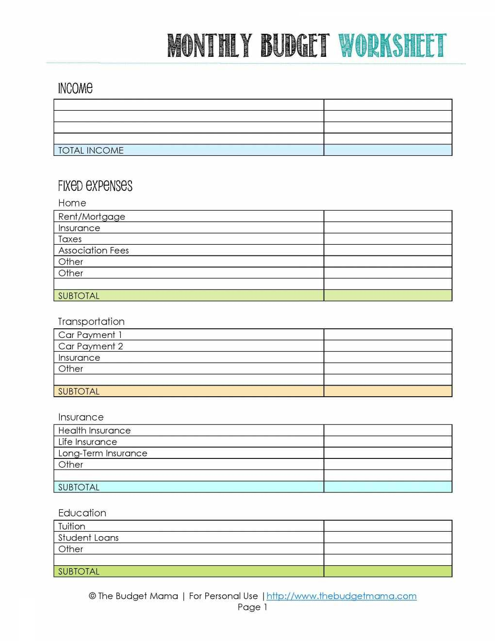 Best Monthly Budget Spreadsheet Inside Monthly Budget Worksheet Canada 