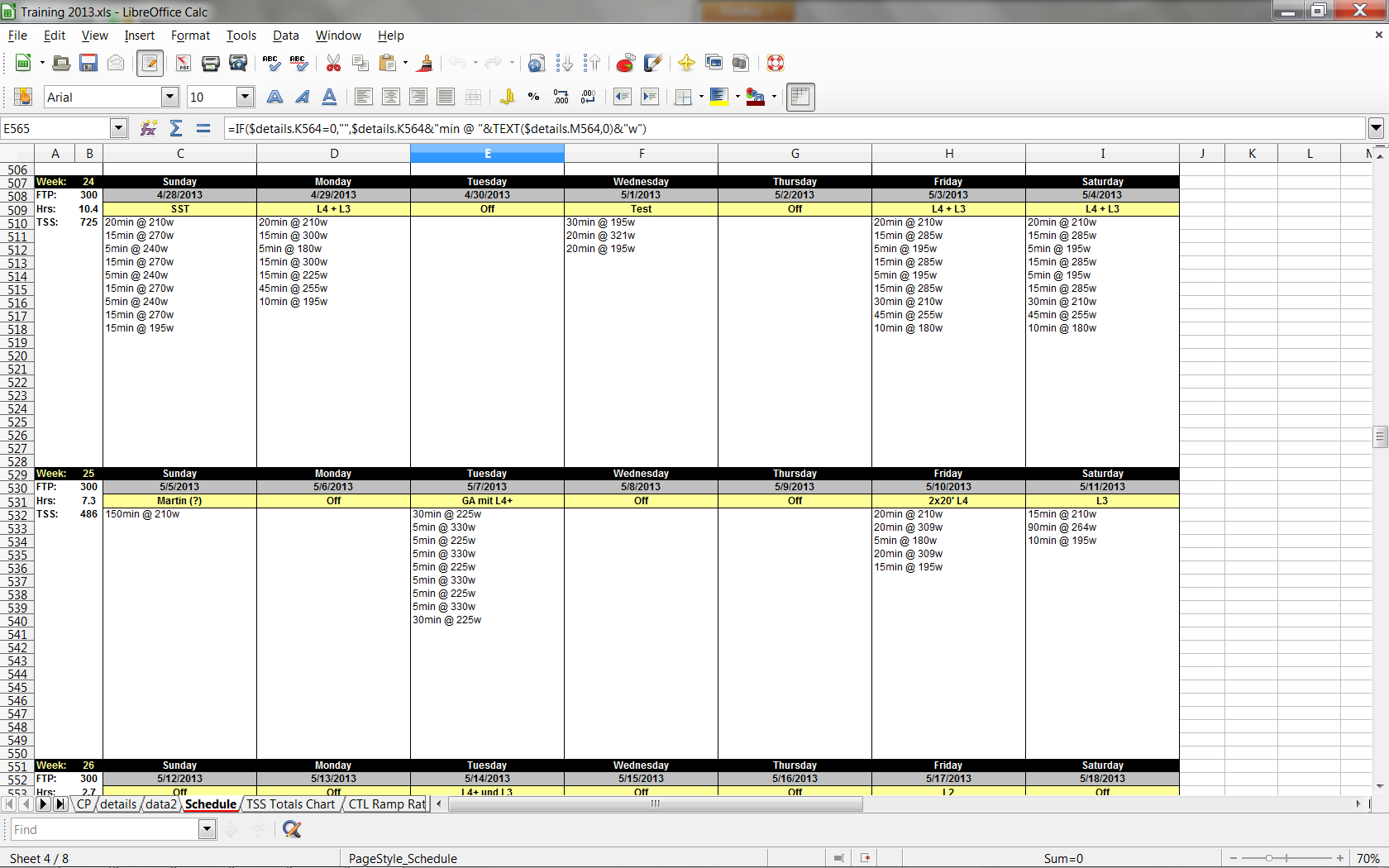 Cycling Training Plan Spreadsheet With Excel Training Planner Setark0S 
