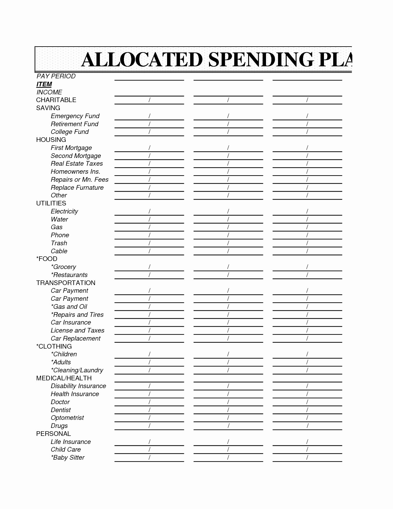 Dave Ramsey Allocated Spending Plan Excel Spreadsheet Regarding