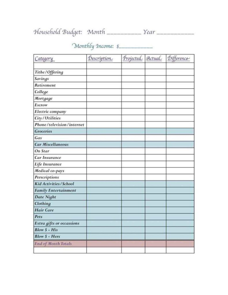 Dave Ramsey Worksheet