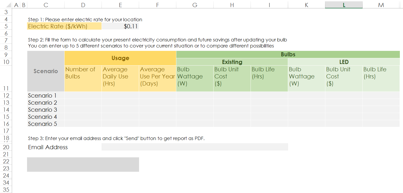 Energy Savings Calculator Spreadsheet Printable Spreadshee Energy