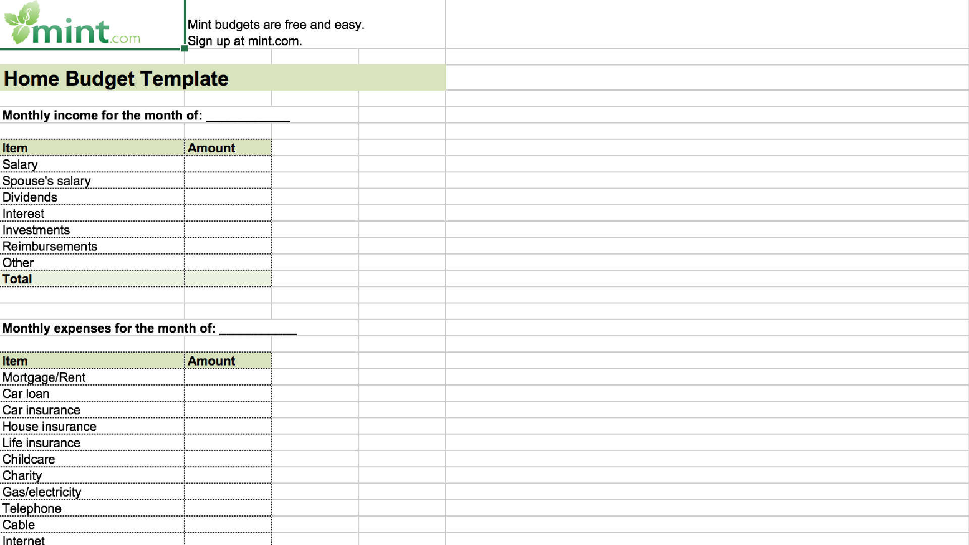 Example Of A Household Budget Spreadsheet Spreadsheet Downloa Example 