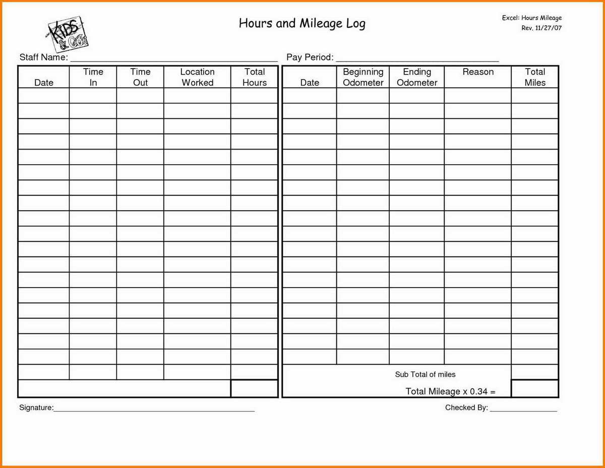 Gas Mileage Expense Report Template