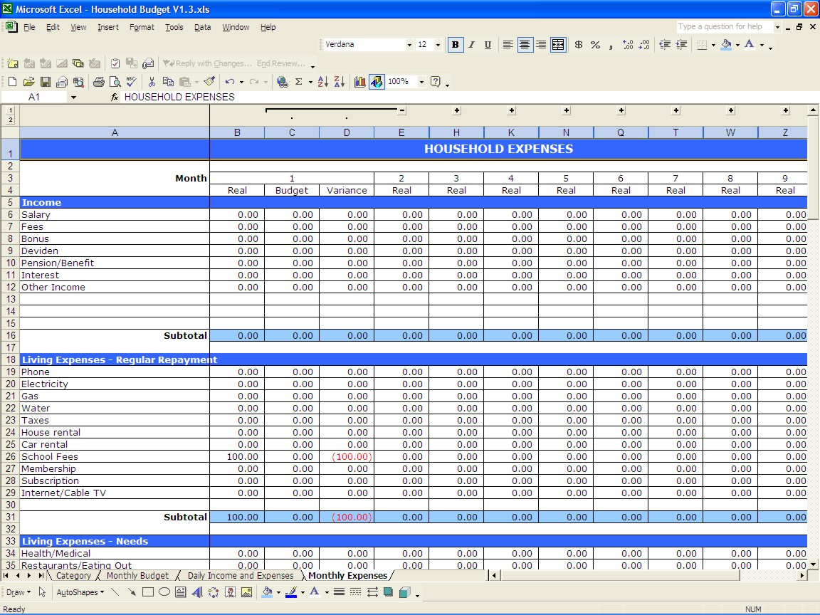  How To Create A Monthly Budget Spreadsheet In Excel Google Spreadshee 