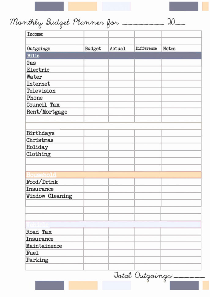 Income Outgoings Spreadsheet Google Spreadshee Monthly Income And