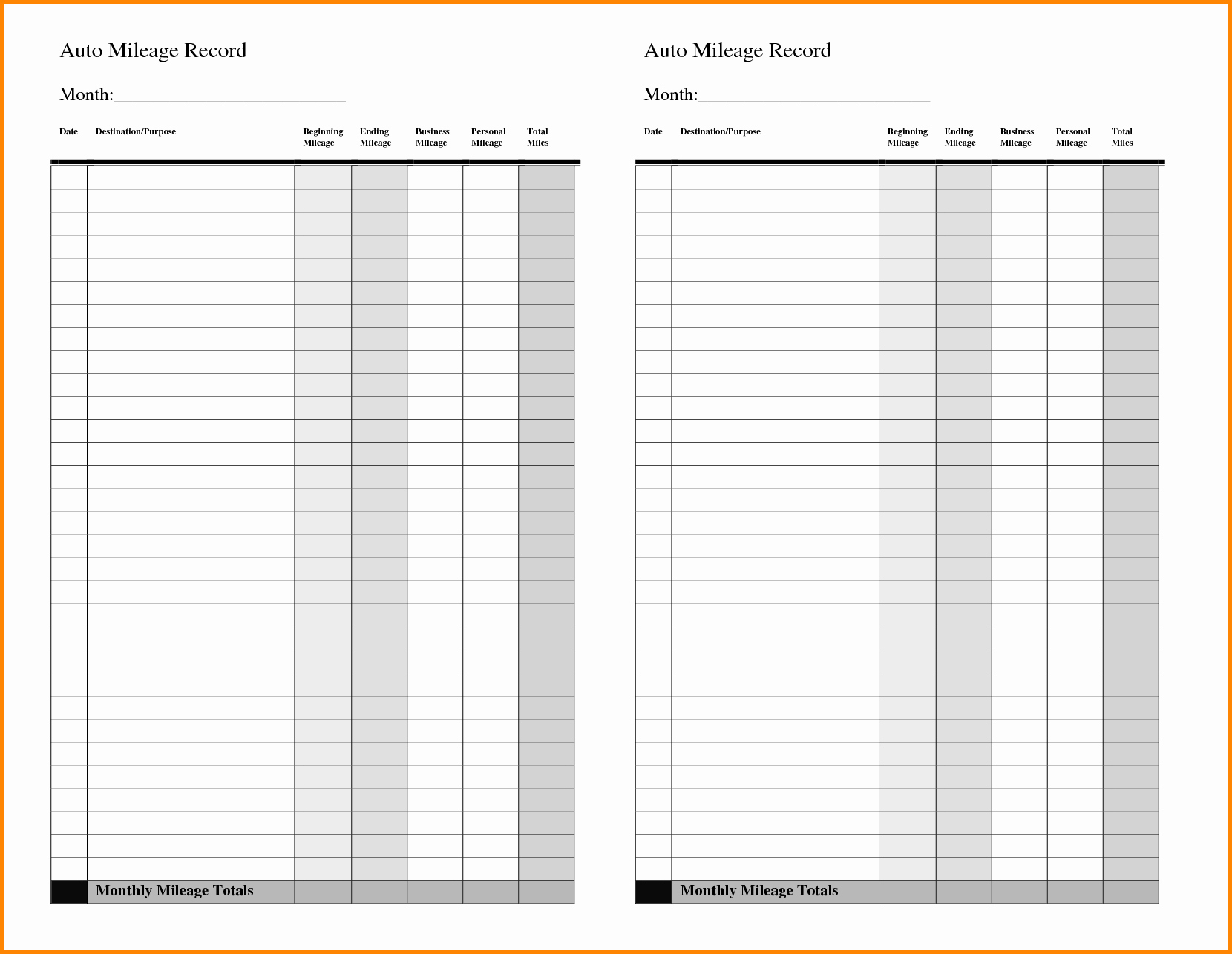 Mileage Spreadsheet In Gas Mileage Spreadsheet Of Business Mileage