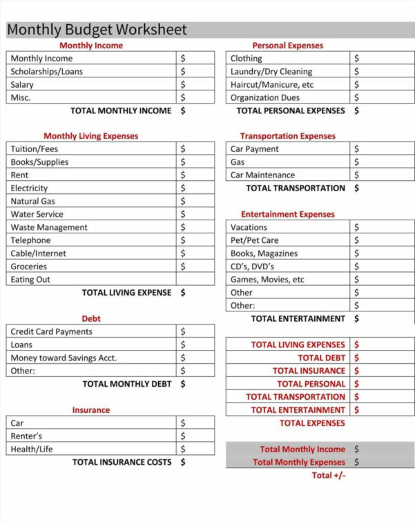 Monthly Living Expenses Spreadsheet Spreadsheet Download Monthly Living Monthly Living Expenses Spreadsheet Spreadsheet Download Monthly Living