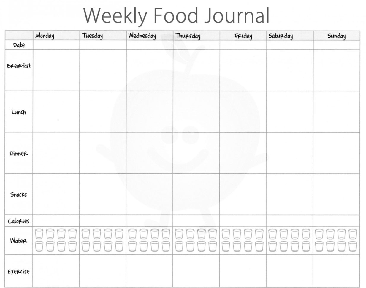 Slimming World Food Diary Spreadsheet Printable Spreadshee Free