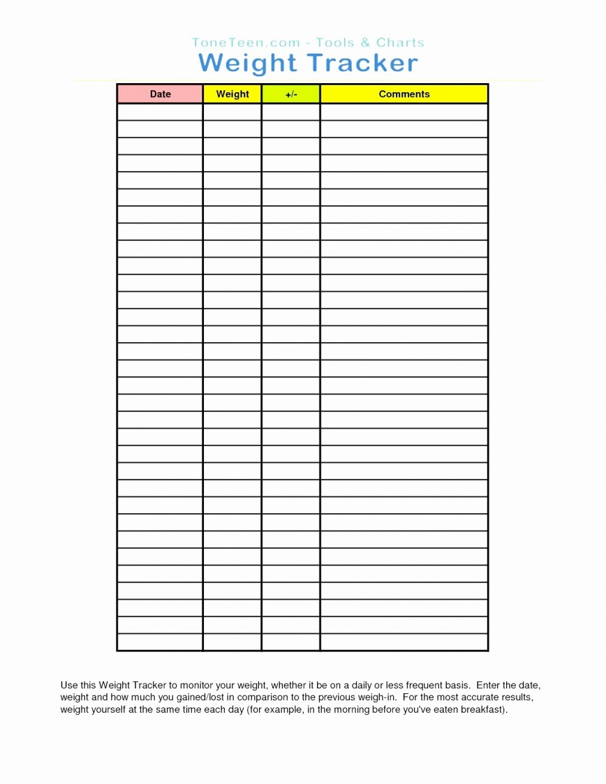 Weight Loss Tracking Spreadsheet Template Download Google Spreadshee