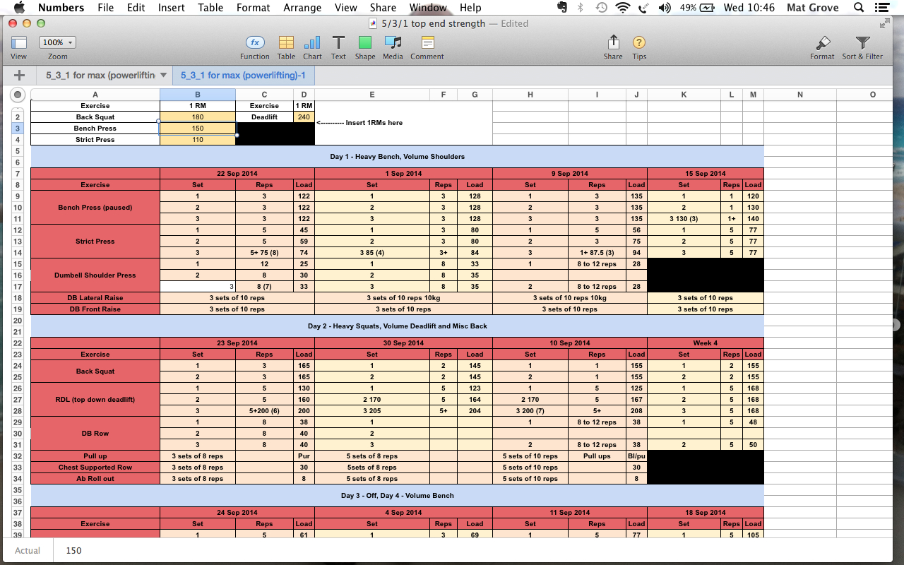Wendler 531 Template 5 3 1 Program Used In Conjunction With The Wendler 531 Template 5 3 1 Program Used In Conjunction With The
