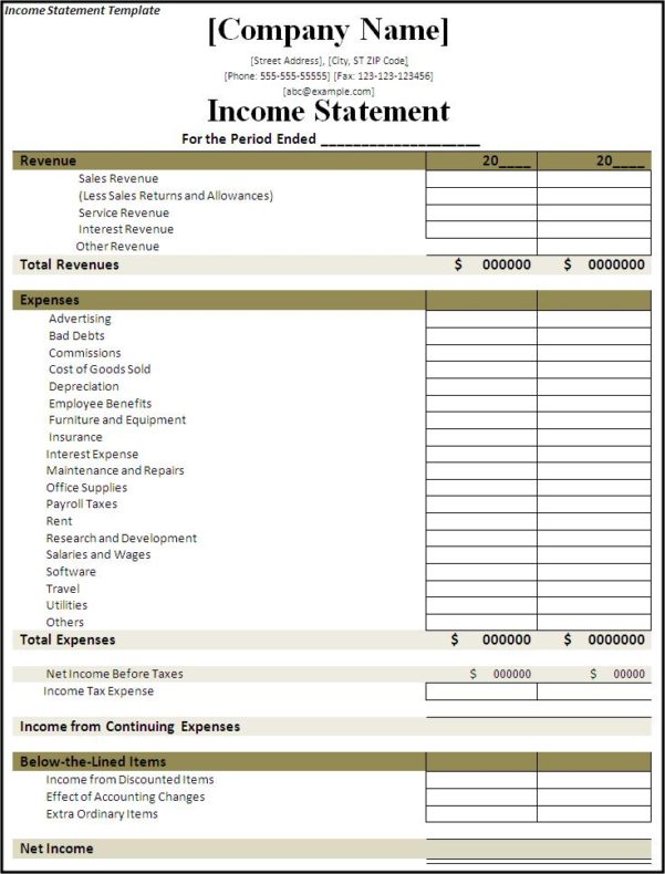 simple income statement format 1 — db-excel.com