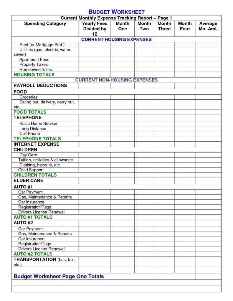 Sample Household Budget Spreadsheet Db excel