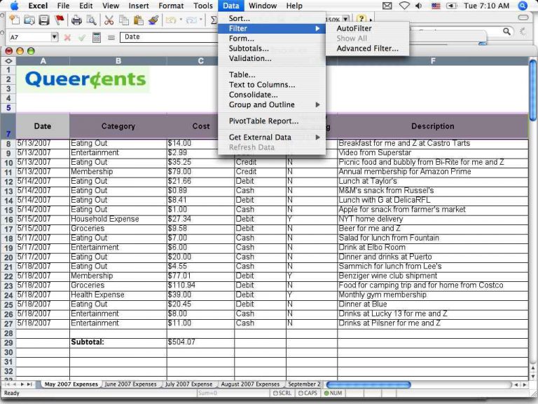 Spending Tracker Spreadsheet — db-excel.com