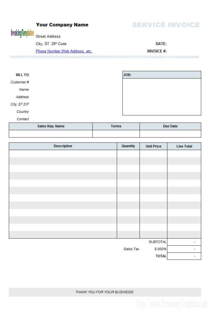 Excel Spreadsheet Invoice Template Db excel