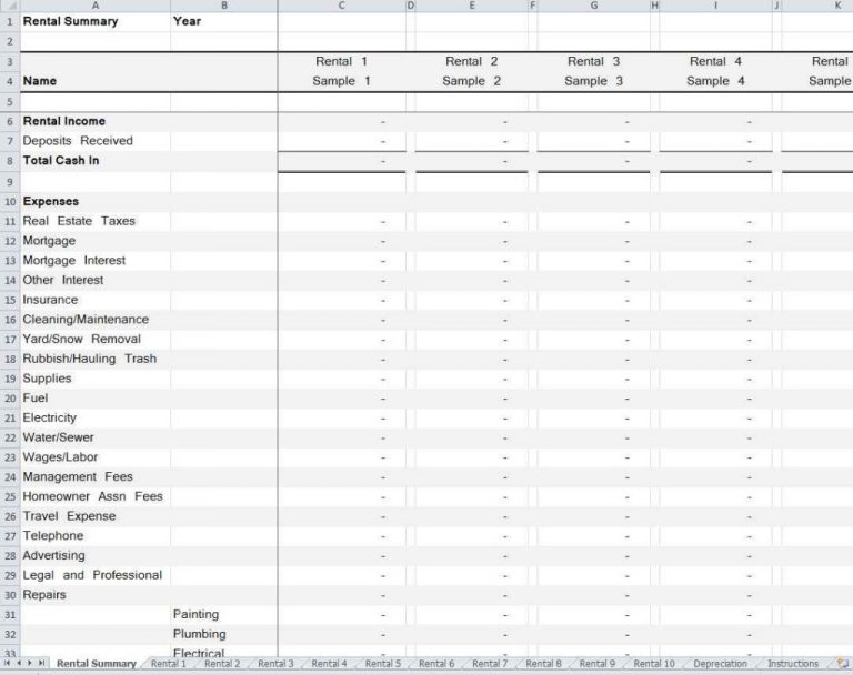 rental property tracker spreadsheet — db-excel.com