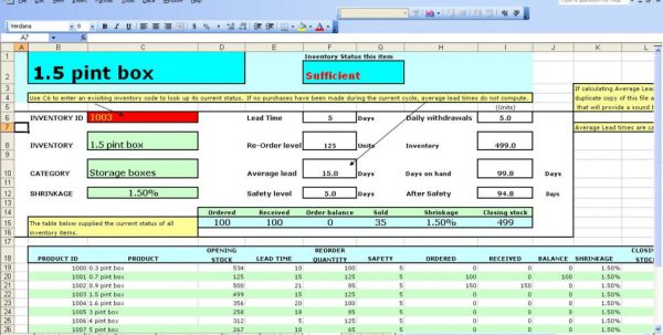Supply Inventory Spreadsheet Template Inventory Spreadsheet 1 ...