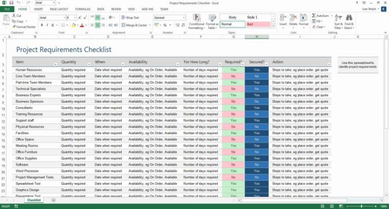 Wolf Requirements Spreadsheet — db-excel.com