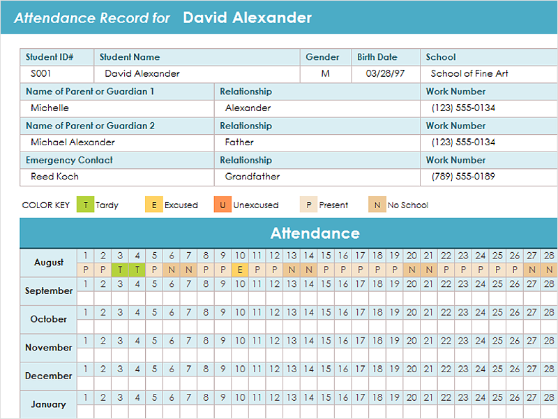 Attendance Tracking Spreadsheet Template Db excel