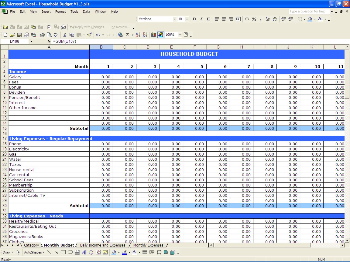 Office Expense Report Db excel
