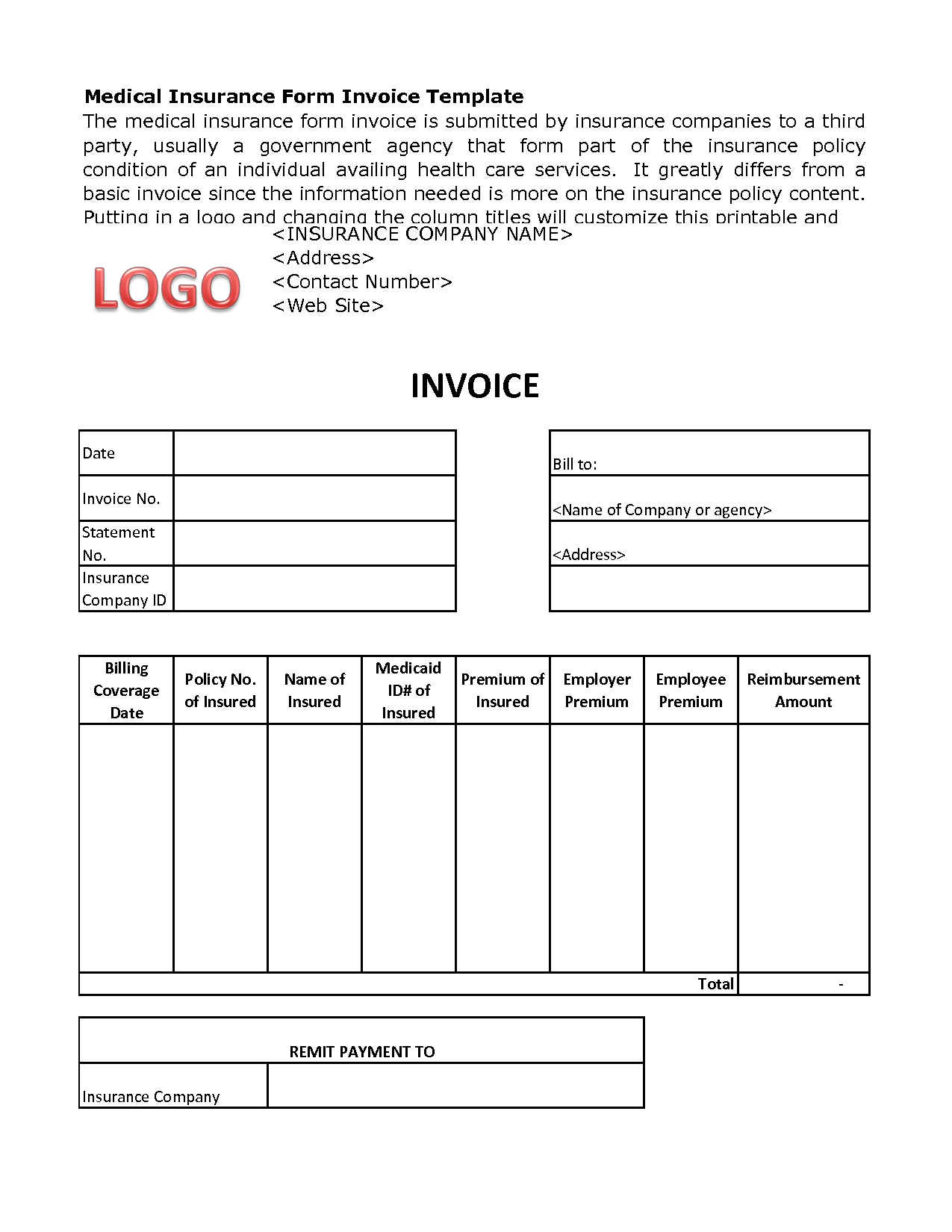 Medical Bill Template In Excel Excel Templates