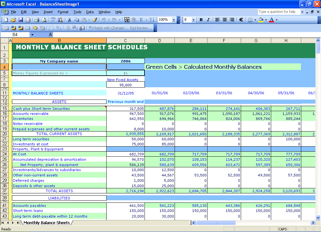 Modelo De Balance Excel Modelo De Balance Excel