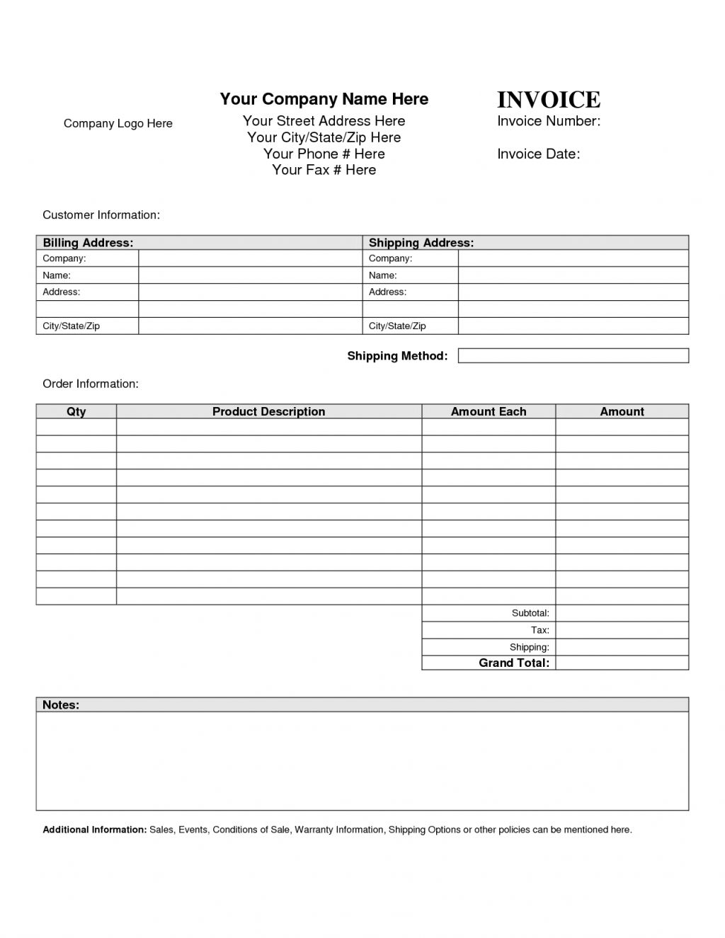 Billing Invoice Sample Db excel