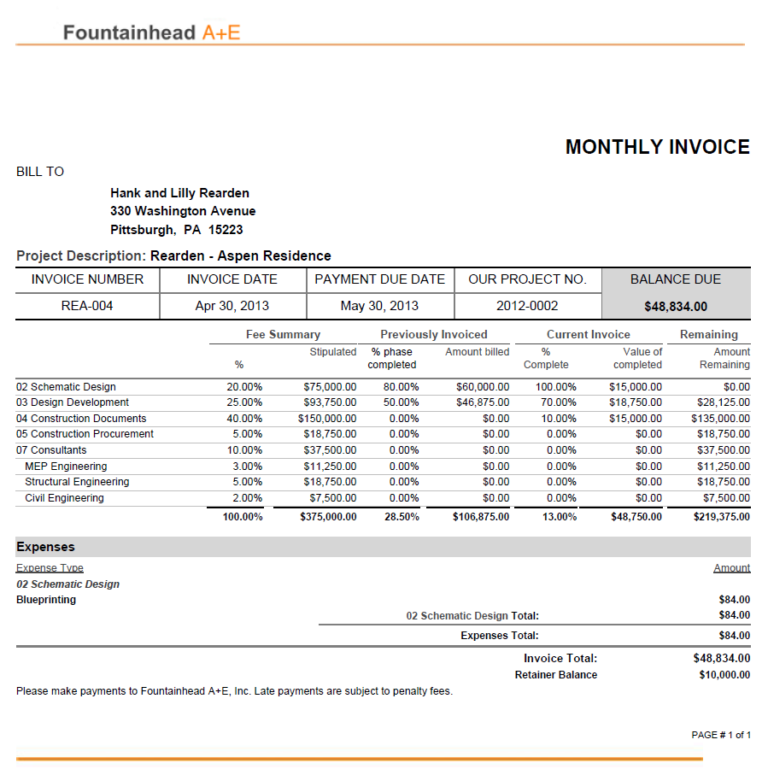 Consultancy Charges Bill Format In Word — db-excel.com