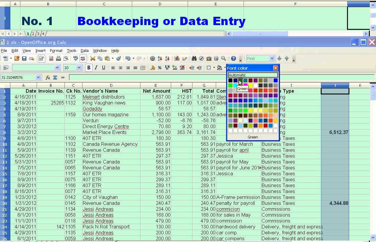 Bookkeeping Templates Excel Db excel