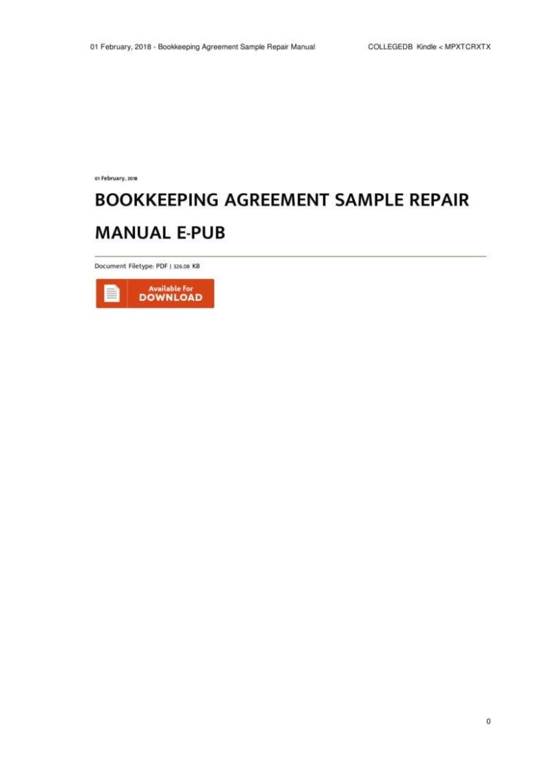 Bookkeeping Agreement Template — db-excel.com