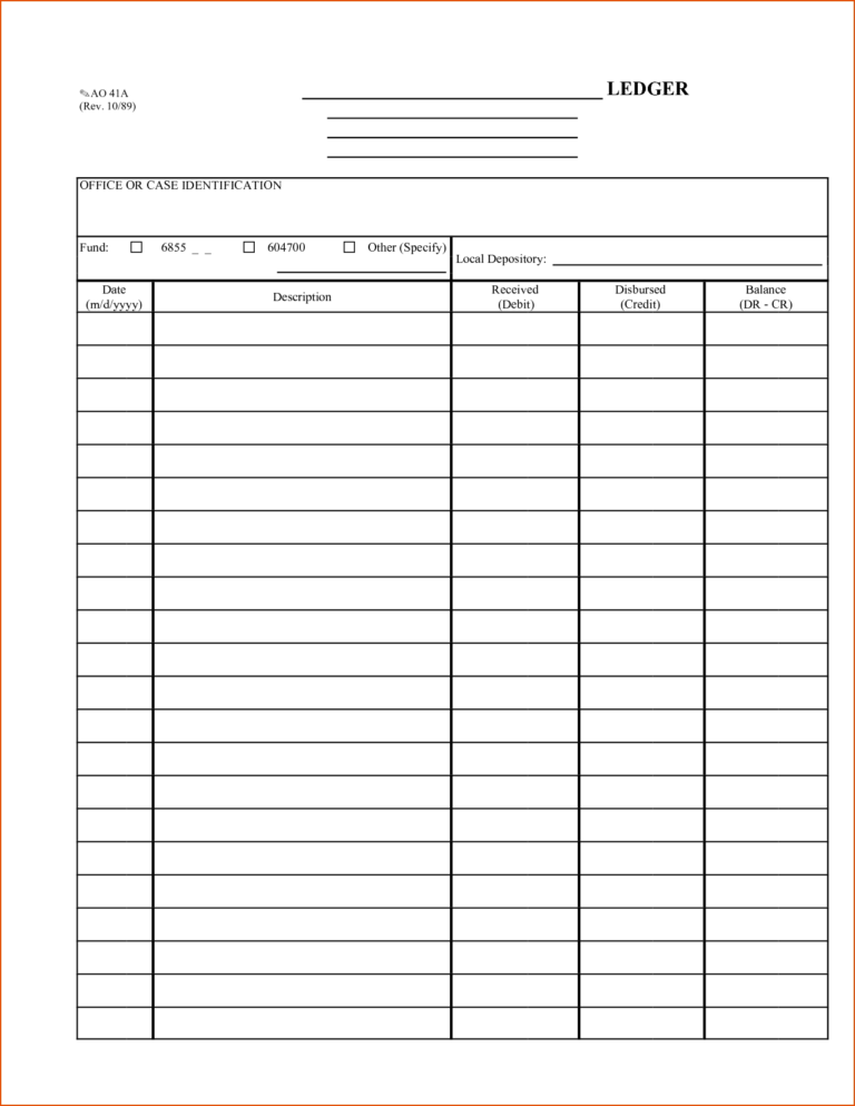 7 Ledger Template Bookletemplate Org Free Printable New Calendar And to ...