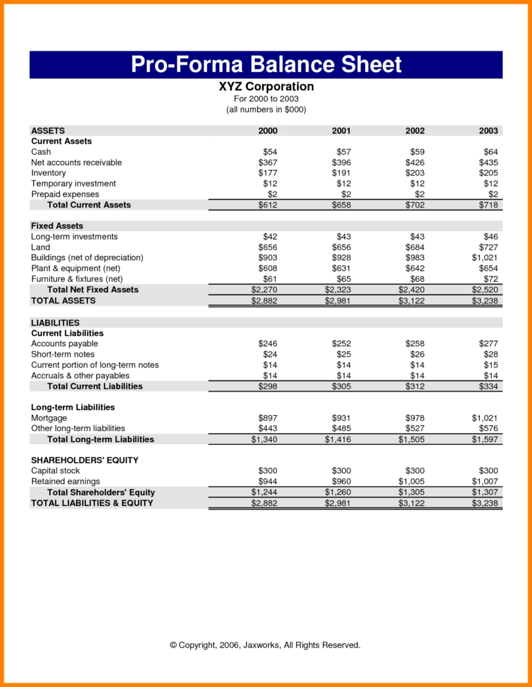 Pro Forma Income Statement Generator — db-excel.com