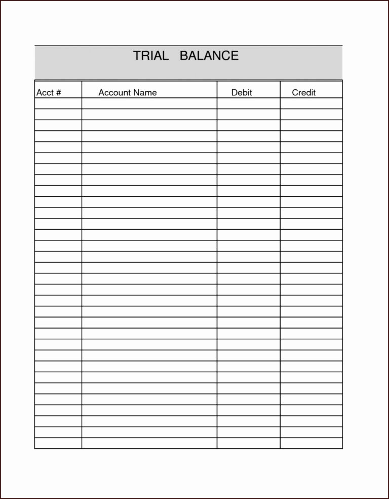 Blank Trial Balance Sheet — db-excel.com