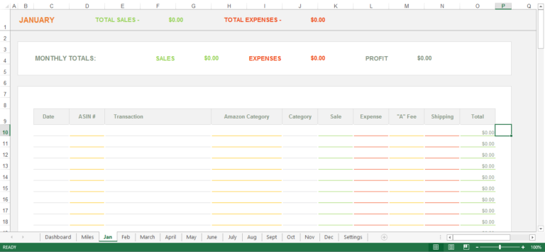 Accounting For Amazon Sellers Spreadsheet and Monthly Bookkeeping ...
