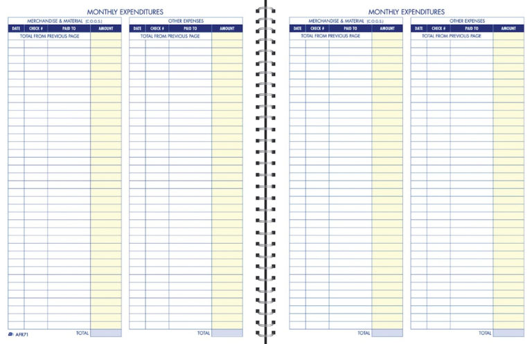 Monthly Bookkeeping Record Template — db-excel.com