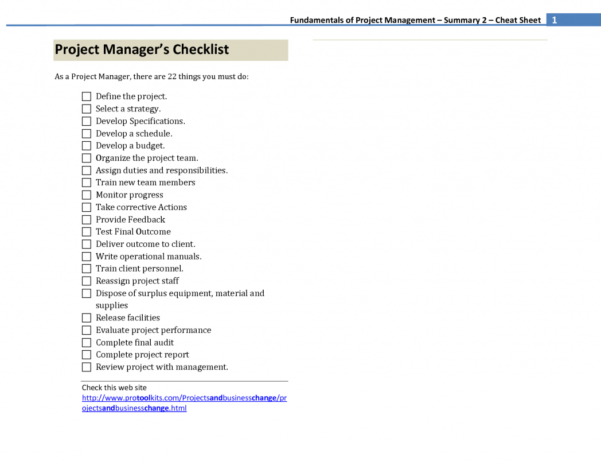 Agile Project Management Cheat Sheet Managers Checklist to Project ...