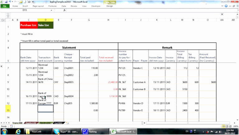 Bookkeeping Spreadsheet Using Microsoft Excel Unique Bookkeeping with Microsoft Excel ...