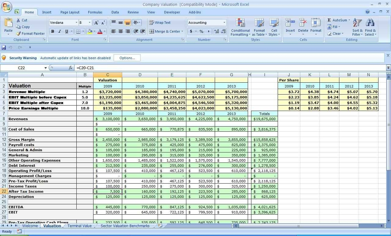 Accounting Spreadsheet Templates For Small Business