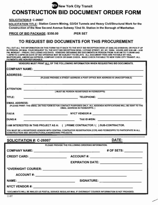 Construction Bid Form Aia Standard Csi Forms Proposal Pdf intended for ...