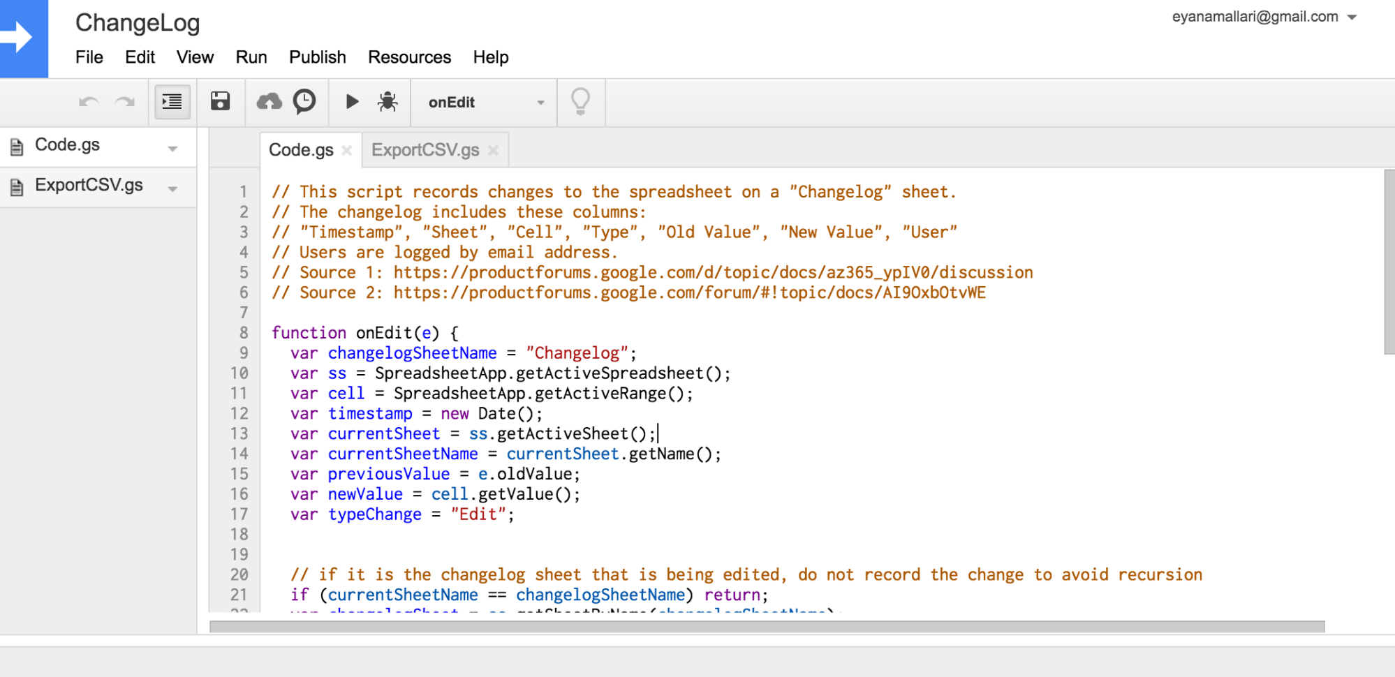 Create A Simple Changelog Using Google Apps Script | Eyana Mallari with ...