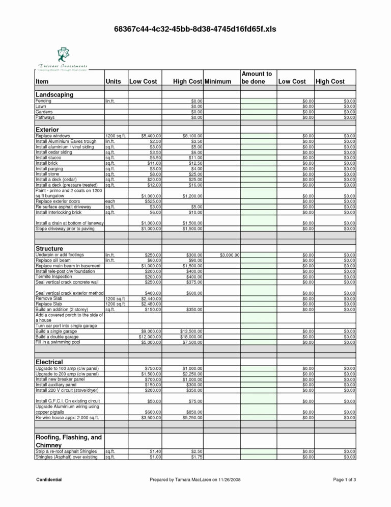 Earthwork Calculation Excel Sheet Best Of Construction Expenses for ...